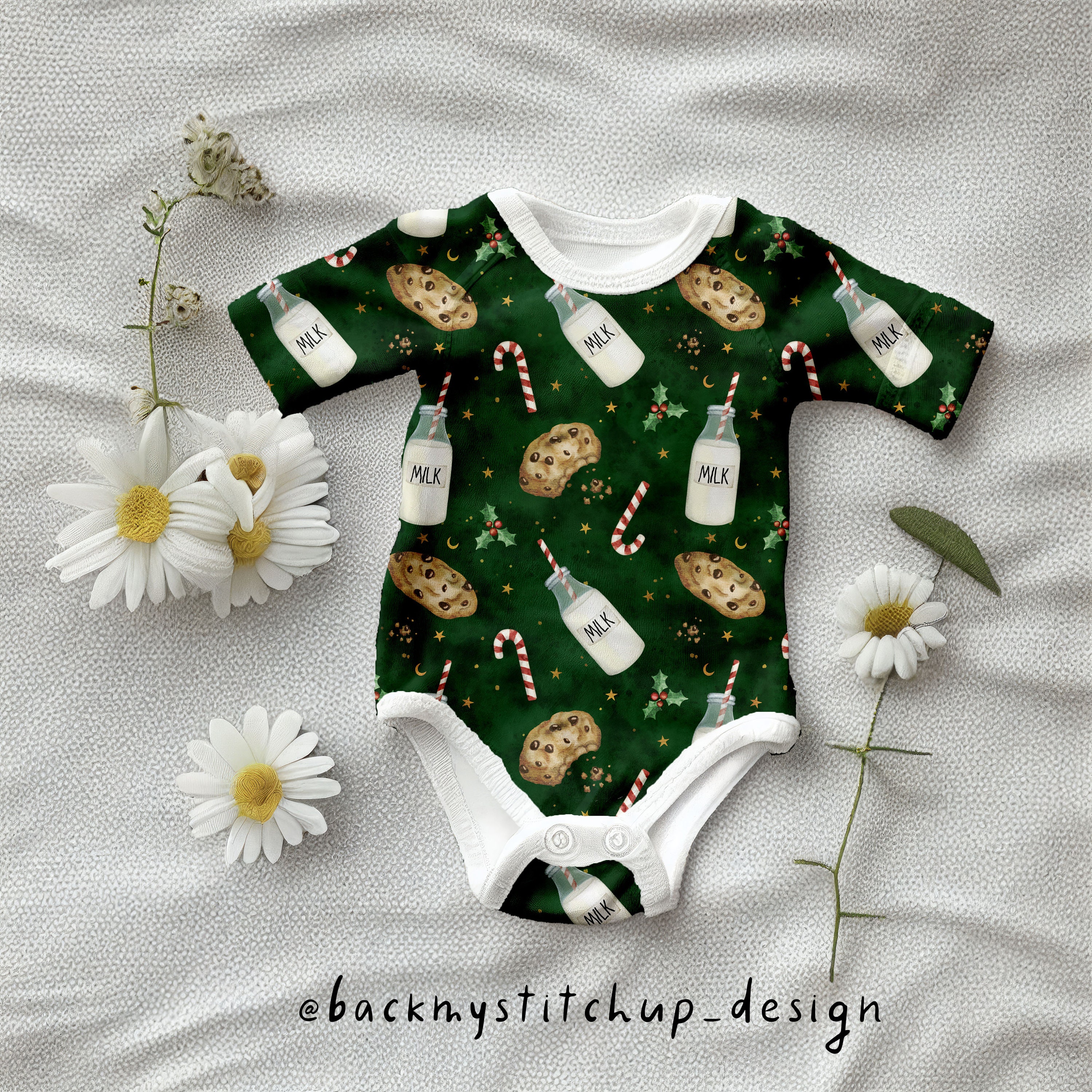 Milk and Cookies Seamless Pattern, Christmas Milk & Cookies Digital ...