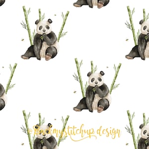 Cute Giant Panda Fabric Design, Seamless Surface Pattern, Digital ...