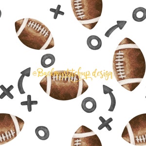 Black and White Football Seamless Pattern, Mono American Football ...