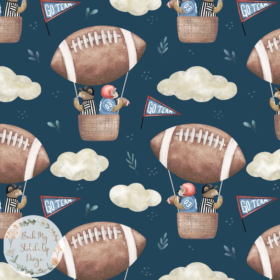Football Seamless Pattern, American Football Fabric Design, NFL ...