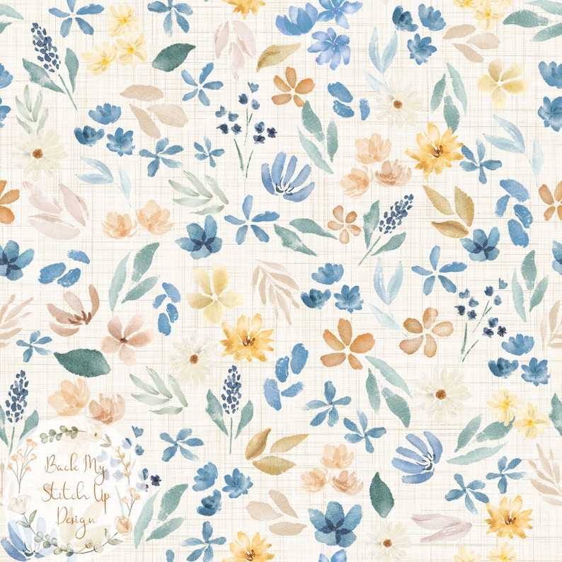 Ditsy Floral Seamless Pattern Watercolour Floral Fabric - Etsy