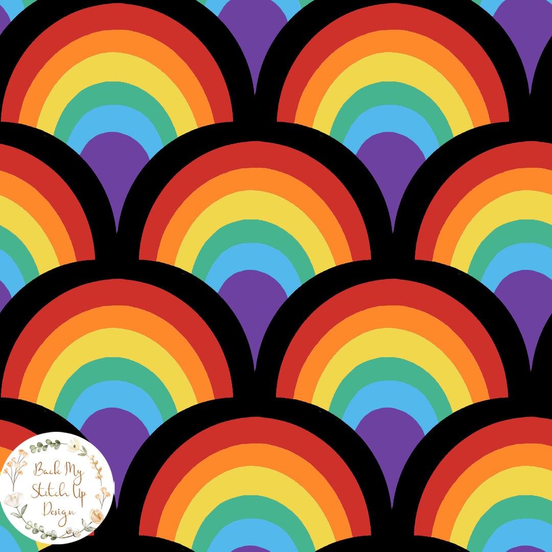 Bright Rainbow Seamless Pattern, Rainbow Arches Seamless File ...