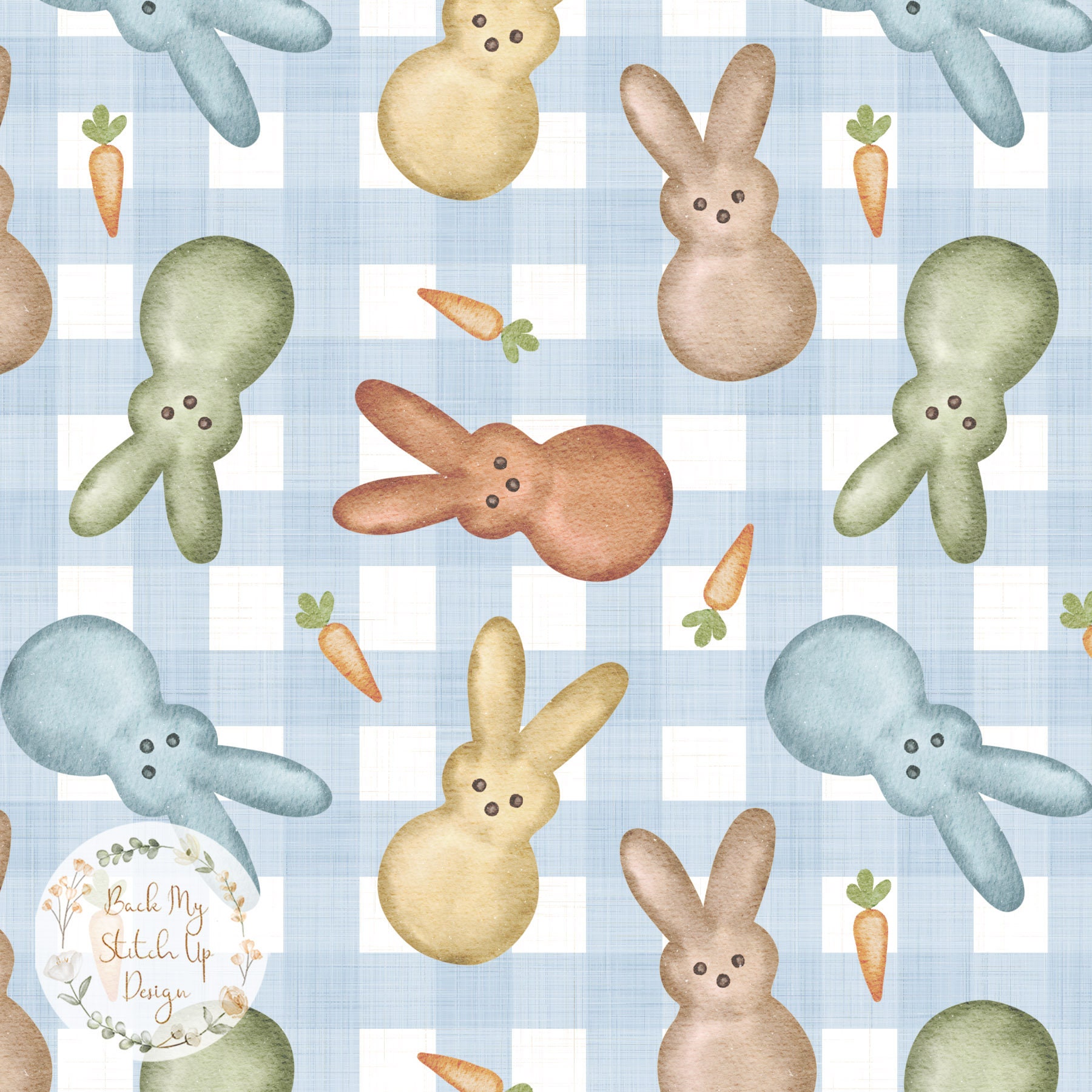 Cute Marshmallow Bunny Seamless Pattern, Boys Easter Candy Seamless ...