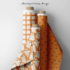 Set of 4 Halloween Coordinating Seamless Patterns, Ghosts Repeat ...