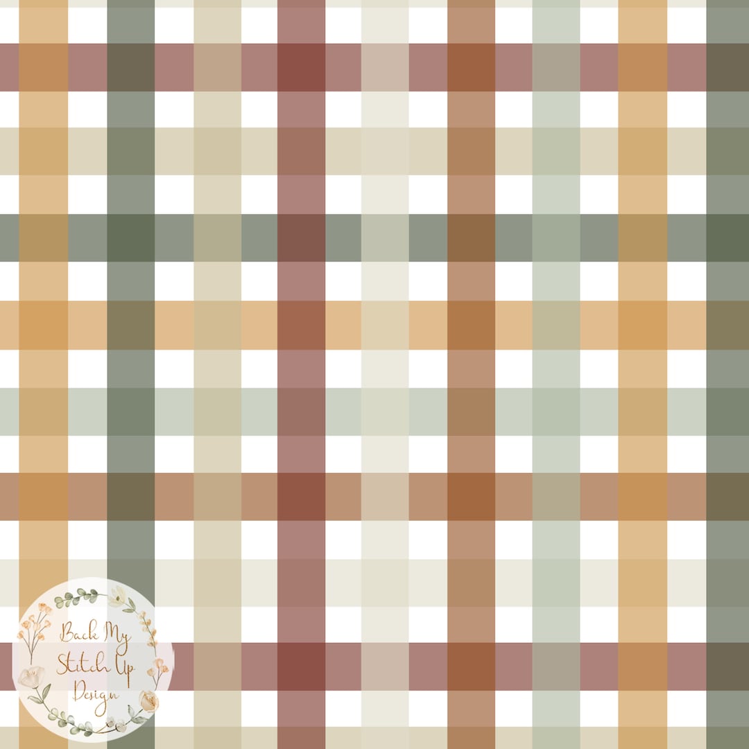 Fall Plaid Seamless Pattern, Autumn Gingham Surface Pattern, Fall Plaid Digital Download, Fall ...