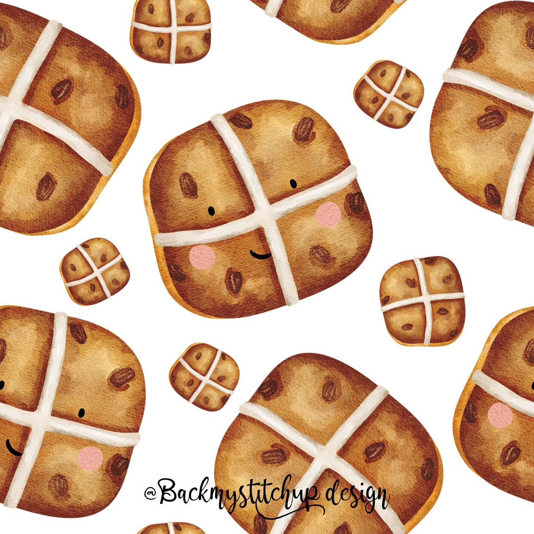 Hot Cross Buns Seamless Pattern, Easter Seamless File, Hot Cross Buns ...