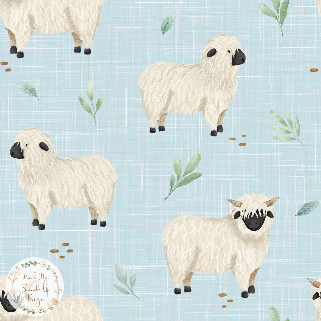 Farm Seamless Pattern, Cute Sheep Fabric Design, Sheep Seamless Pattern ...