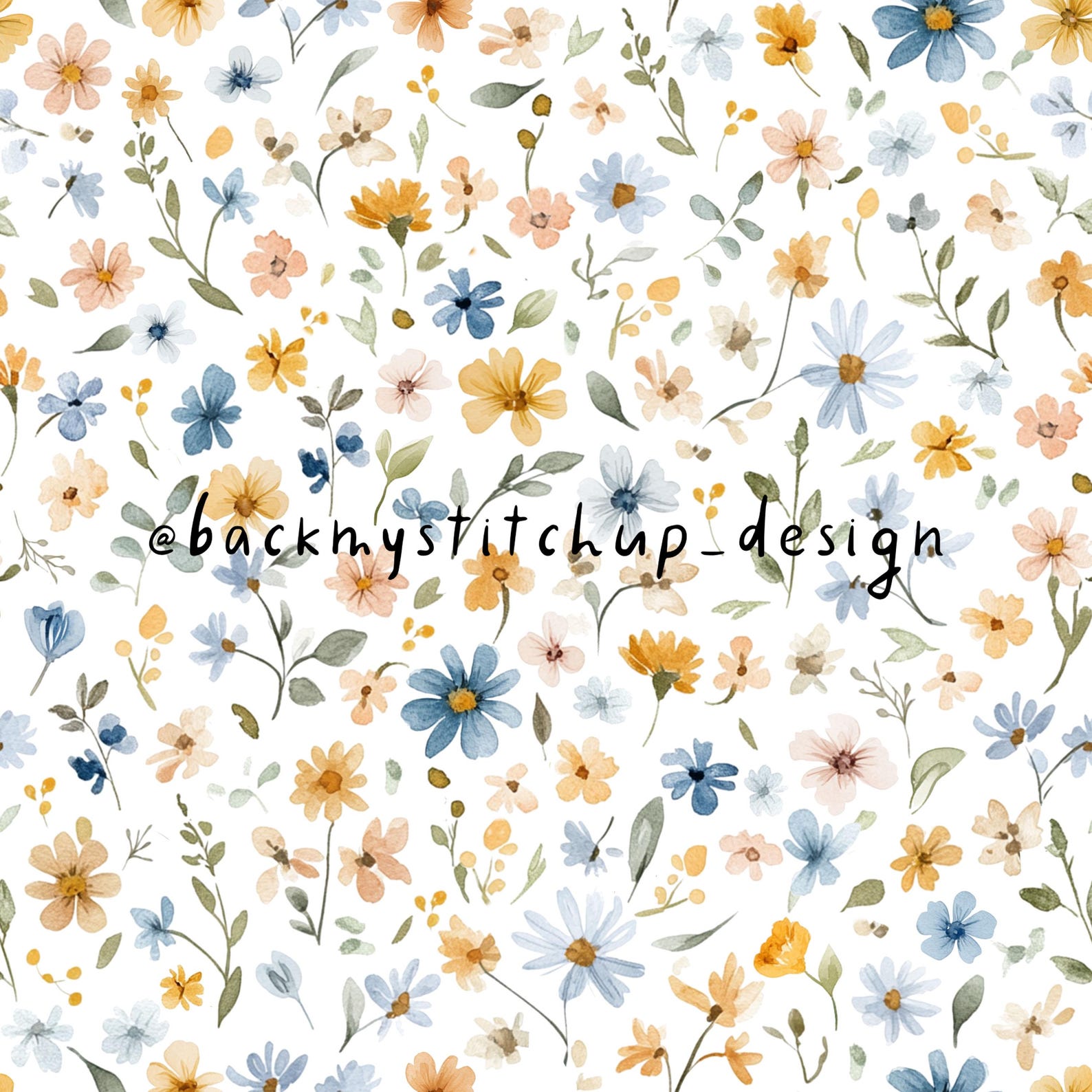 Watercolor Ditsy Floral Seamless Pattern | Liberty Style Dainty Flowers ...