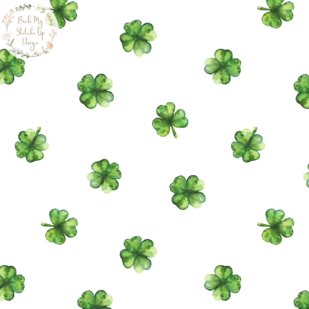 St Patrick's Day Watercolour Shamrock Fabric Design, Seamless Pattern ...