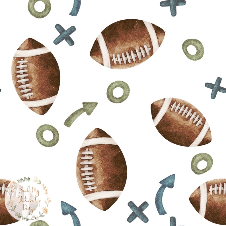 Football Seamless Pattern American Football Digital Paper - Etsy