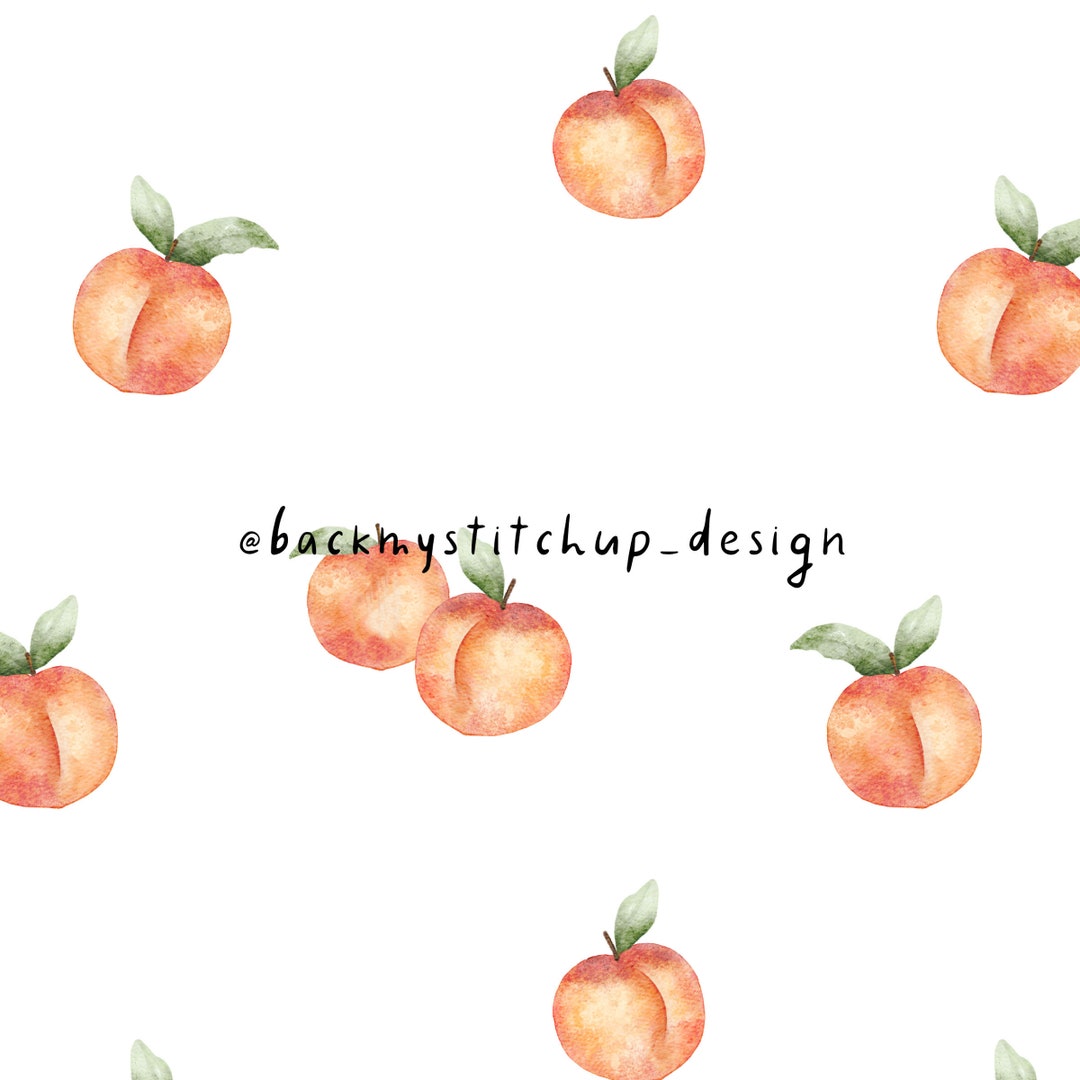 Peach Seamless Pattern, Simple Peaches Digital File, Watercolor Fruit ...