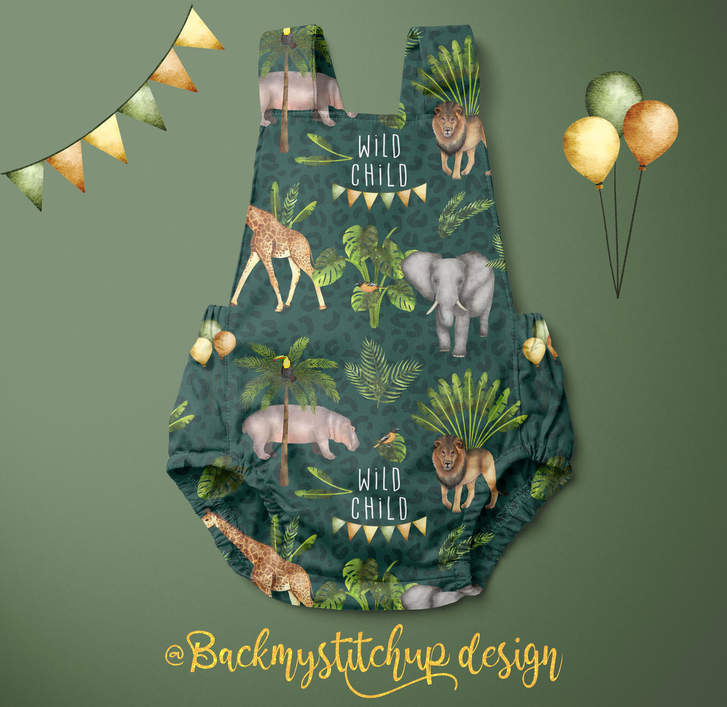 Wild Child Jungle Fabric Design, Seamless Pattern, Birthday Surface ...