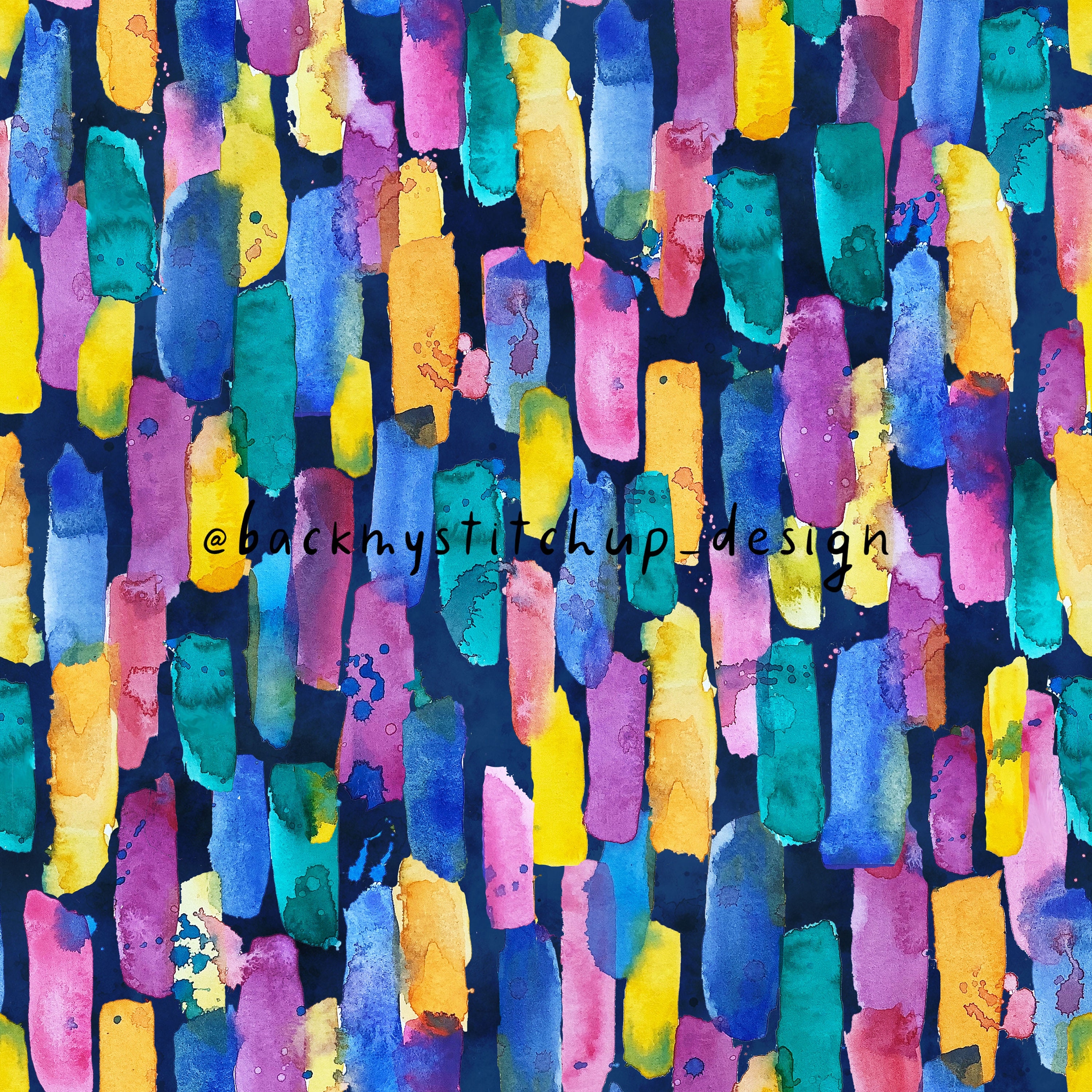 Watercolour Abstract Dashes Digital Seamless Pattern, Rainbow Colour ...