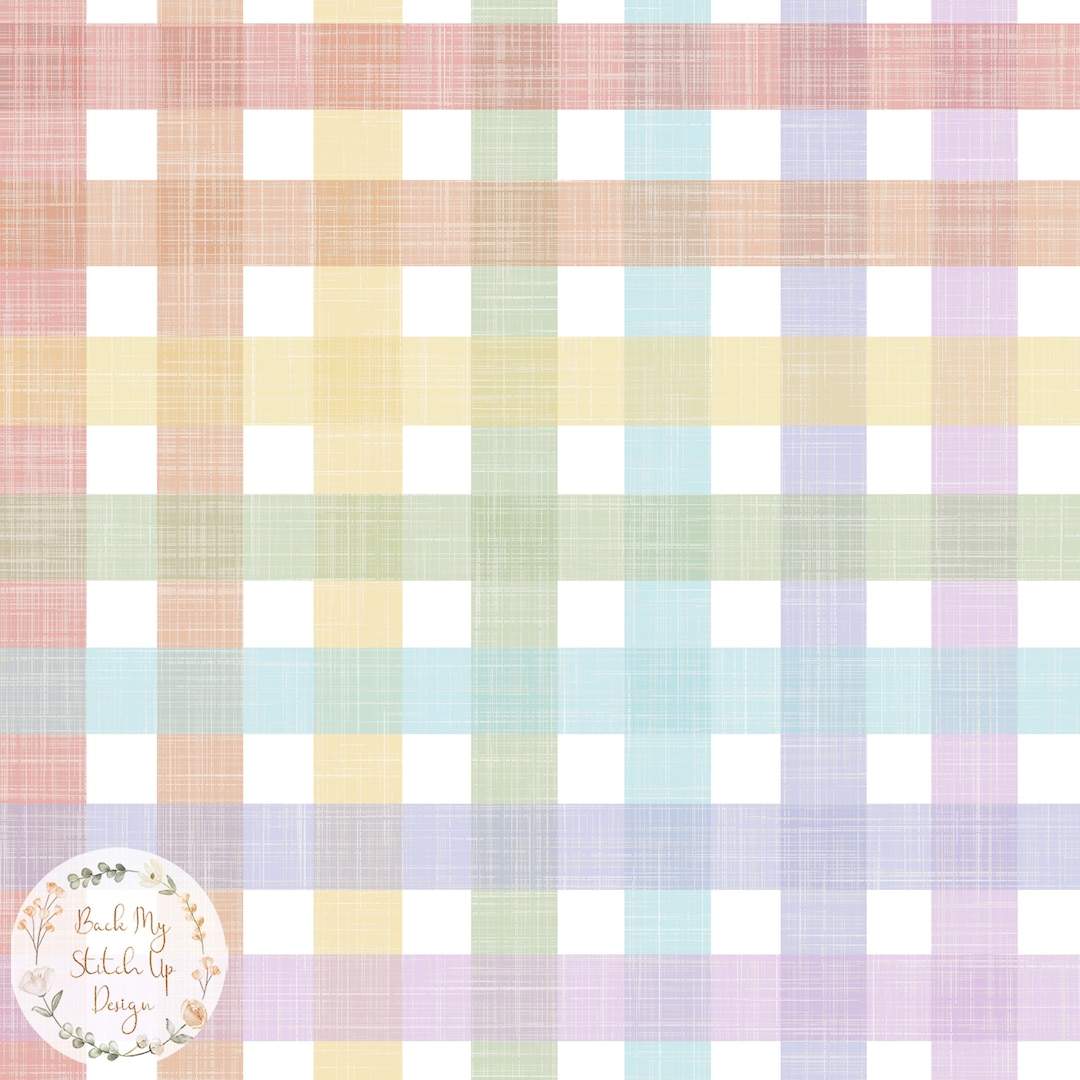 Rainbow Gingham Seamless Pattern, Rainbow Plaid Surface Pattern, Summer ...
