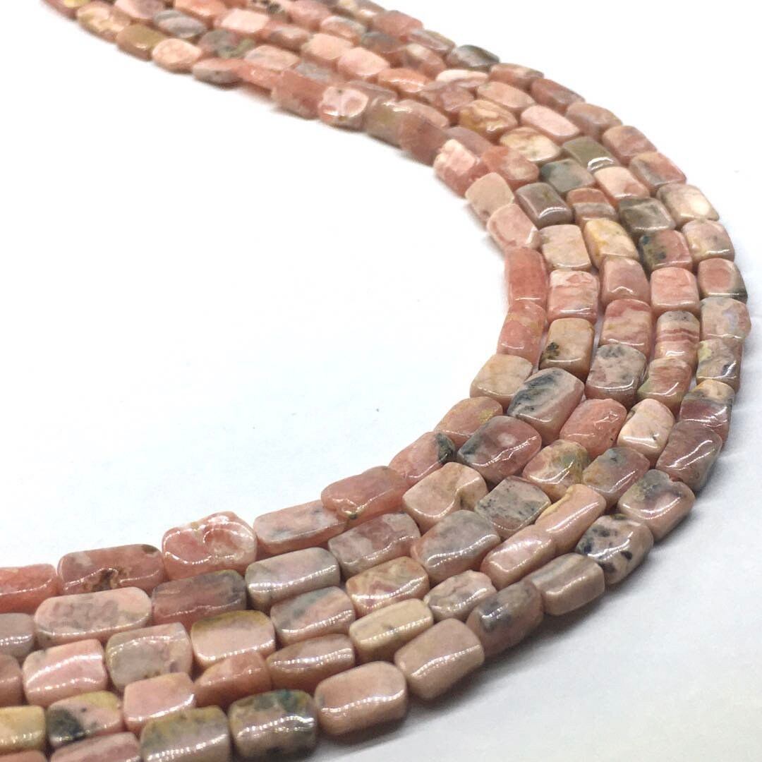 Quality Rhodonite Rectangle Slab Smooth Beads Approx 5x8mm 16 Inch - Etsy
