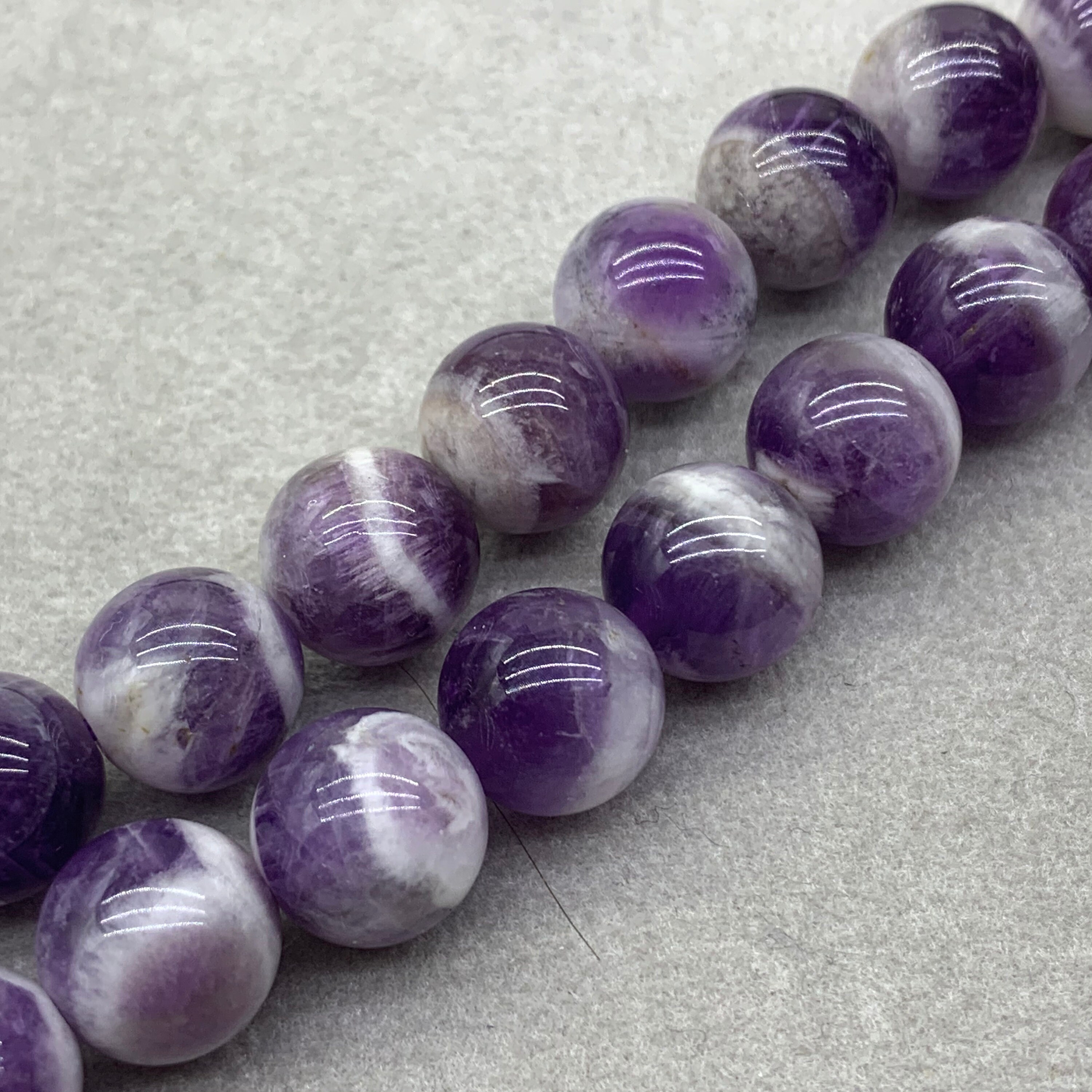 10mm Chevron Amethyst Smooth Round Beads Approx 15.5 - Etsy