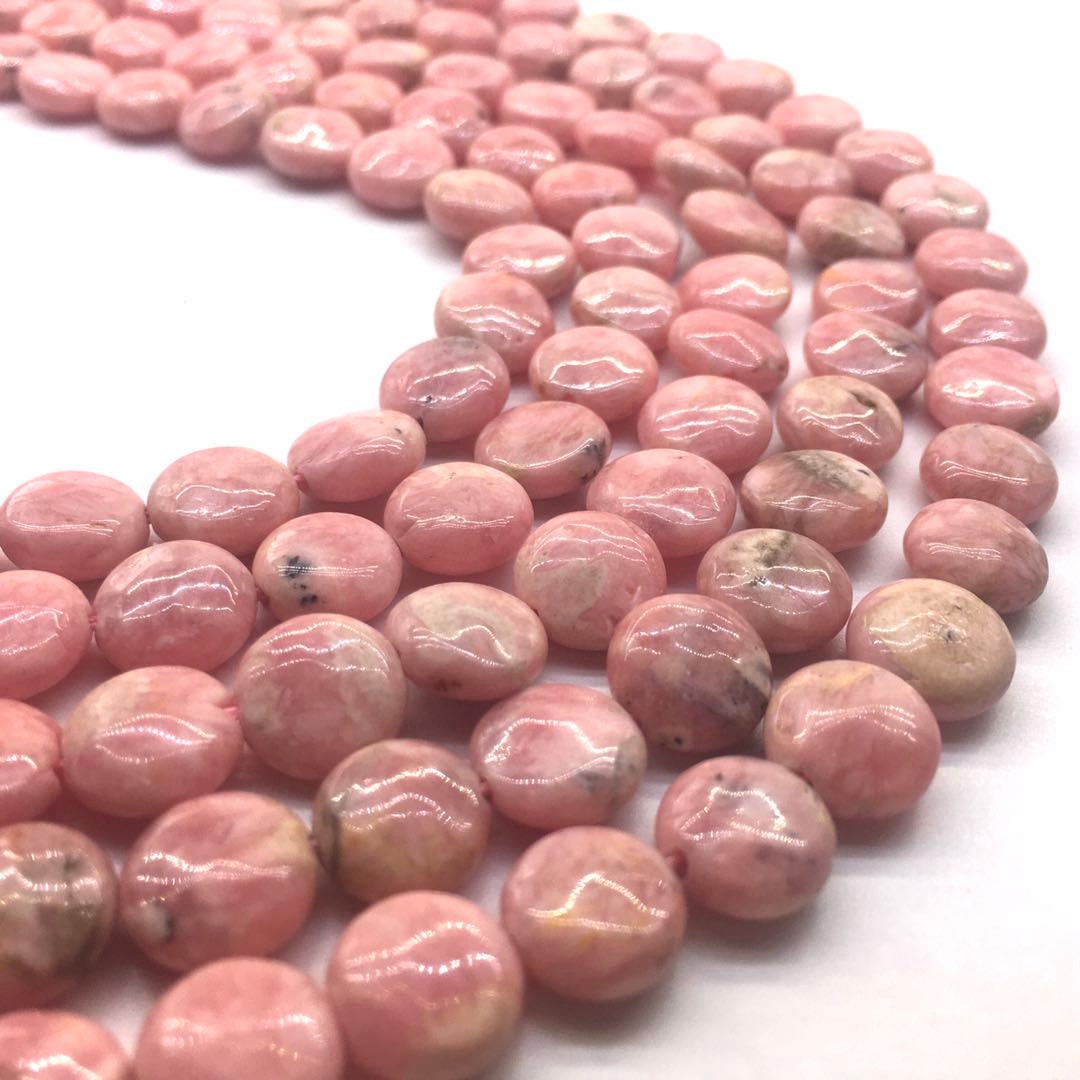 Qualità Rhodonite Smooth Coin forma perline 10mm 15.5 pollici - Etsy Italia