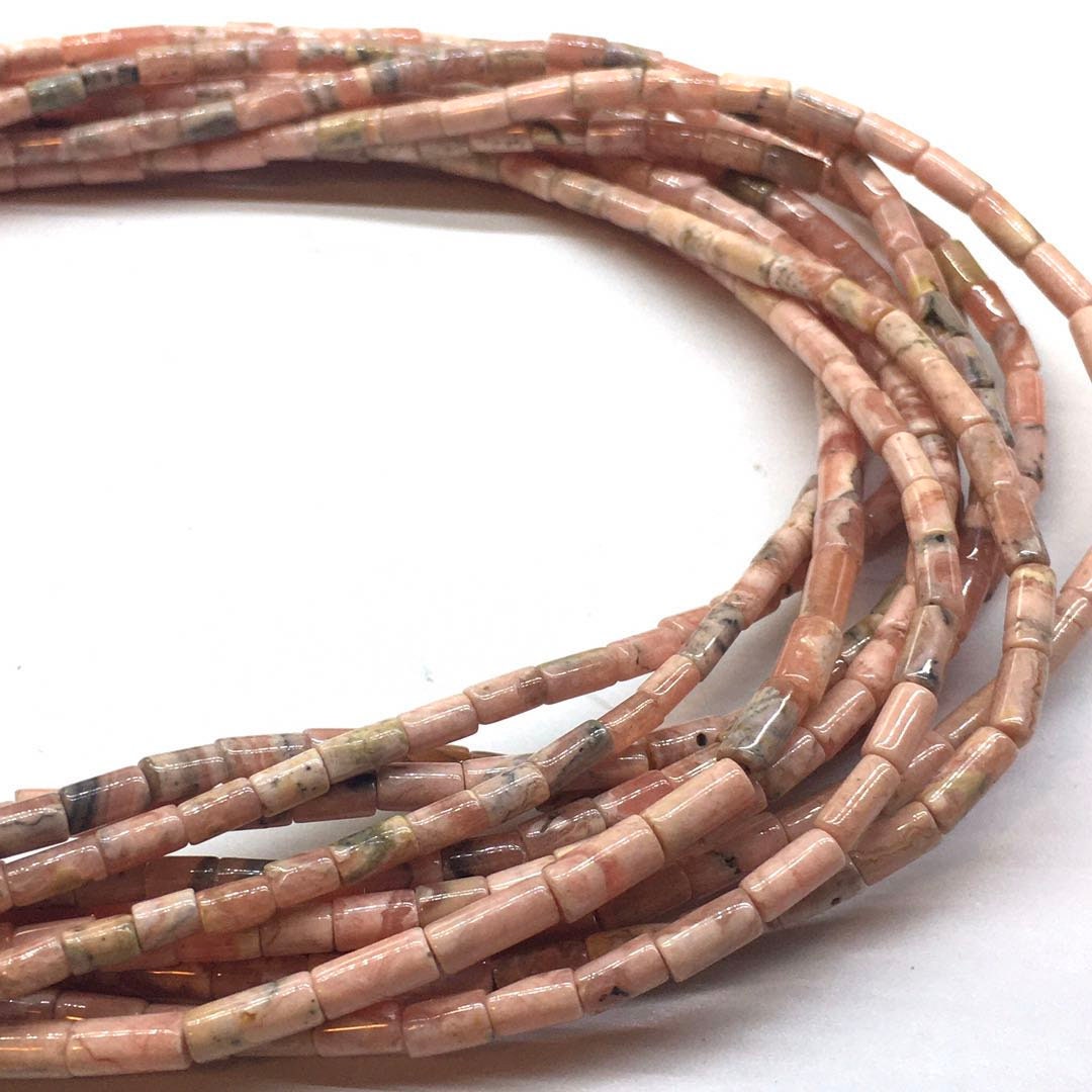 3x5mm Tube Rhodonite Smooth Beads Column Beads Cylinder Beads 16 Inch ...