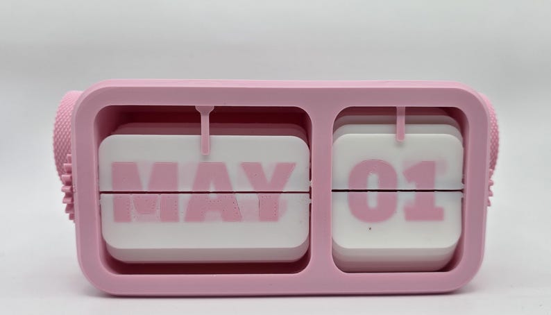 Pink Manual Flip Calendar | 3D Printed Desk Calendar | Home & Office ...