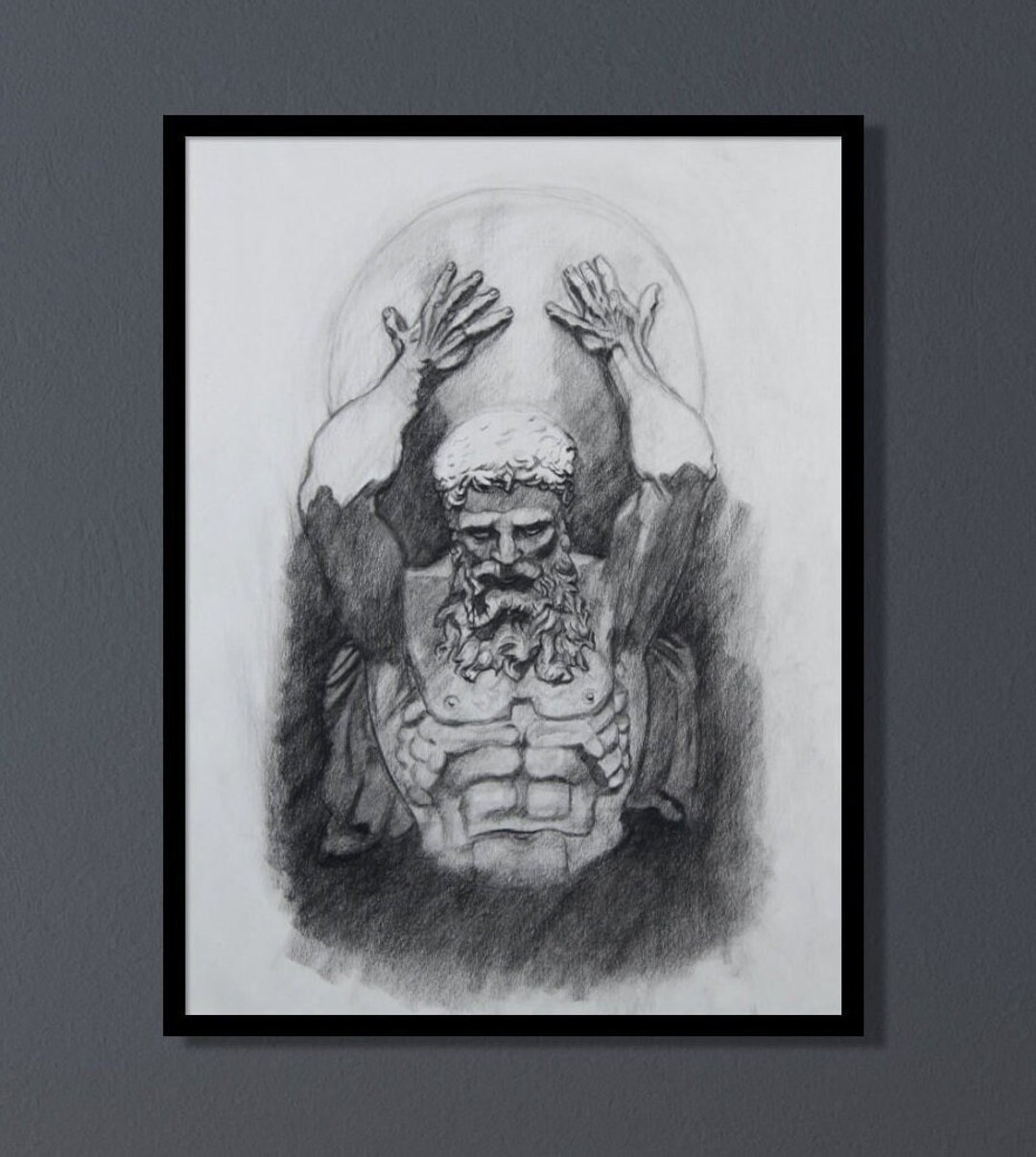 Atlas World on Your Shoulders Limited Print of Atlas From Greek ...