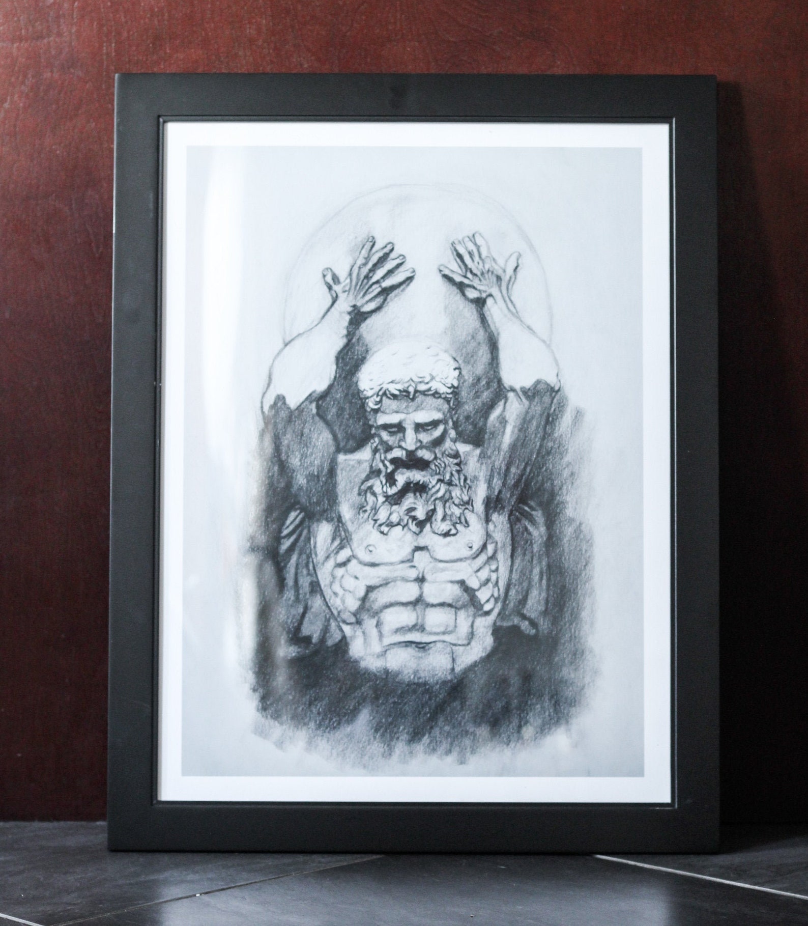 Atlas World on Your Shoulders Limited Print of Atlas From Greek ...