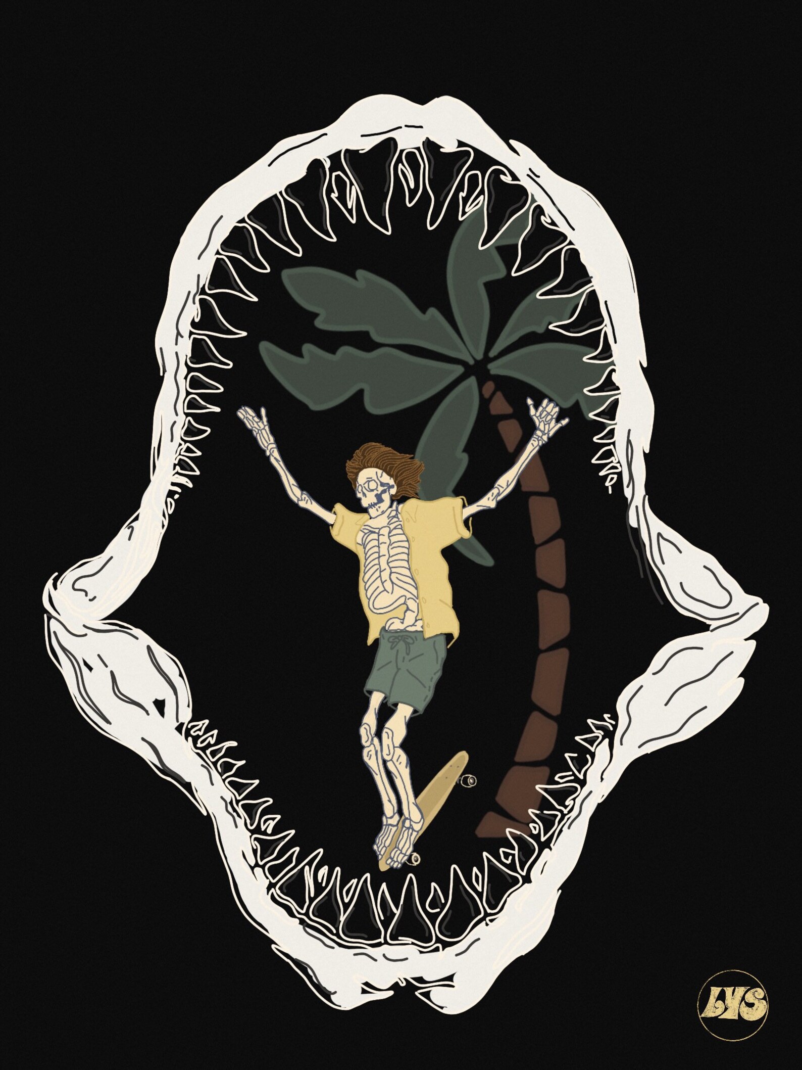 Skating Skeleton Sticker: Skateboard Art Sticker 2.42x3 - Etsy