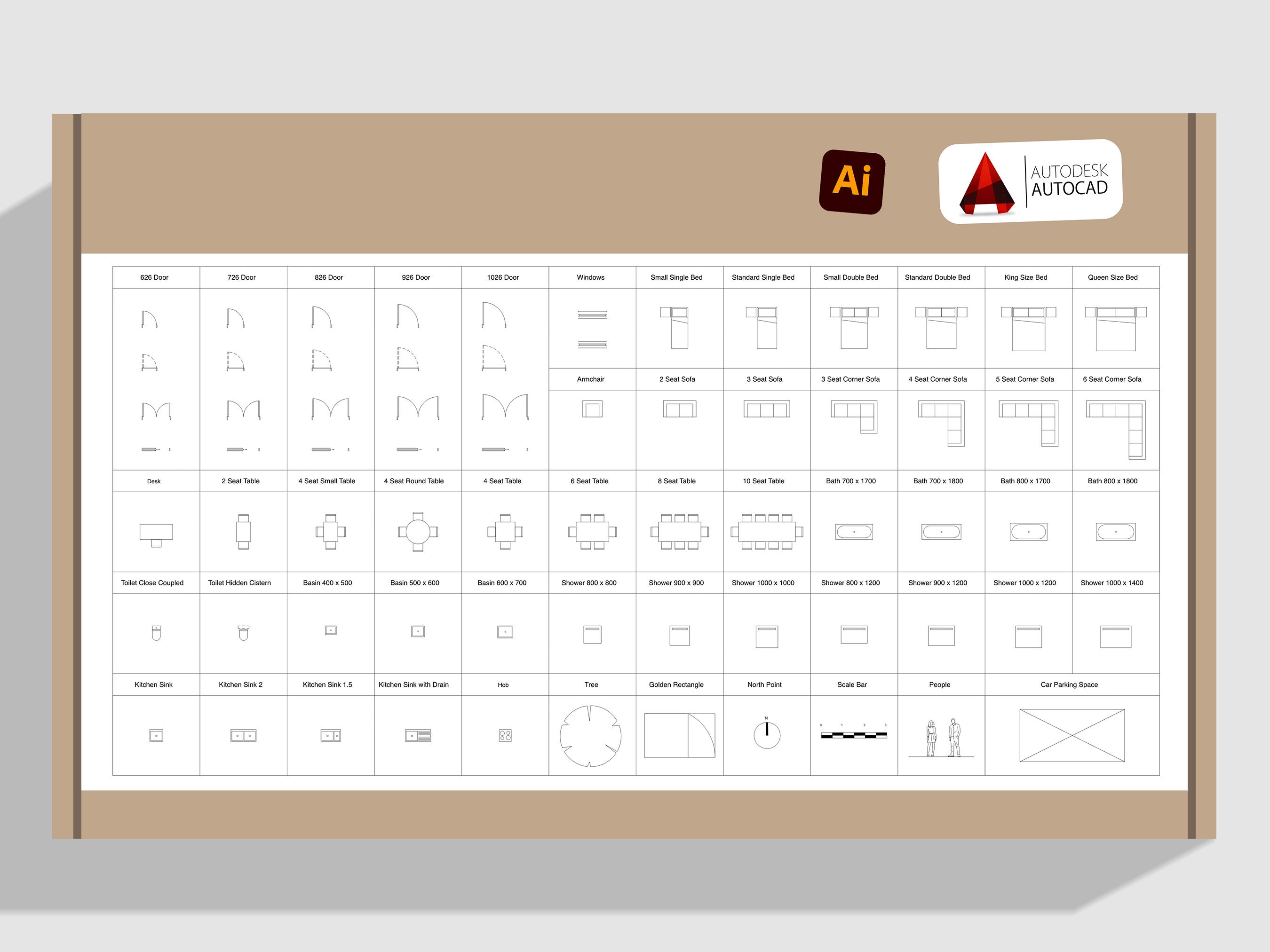 Autocad Blocks Architect Starter Kit 70 Drawings in DWG & SVG - Etsy