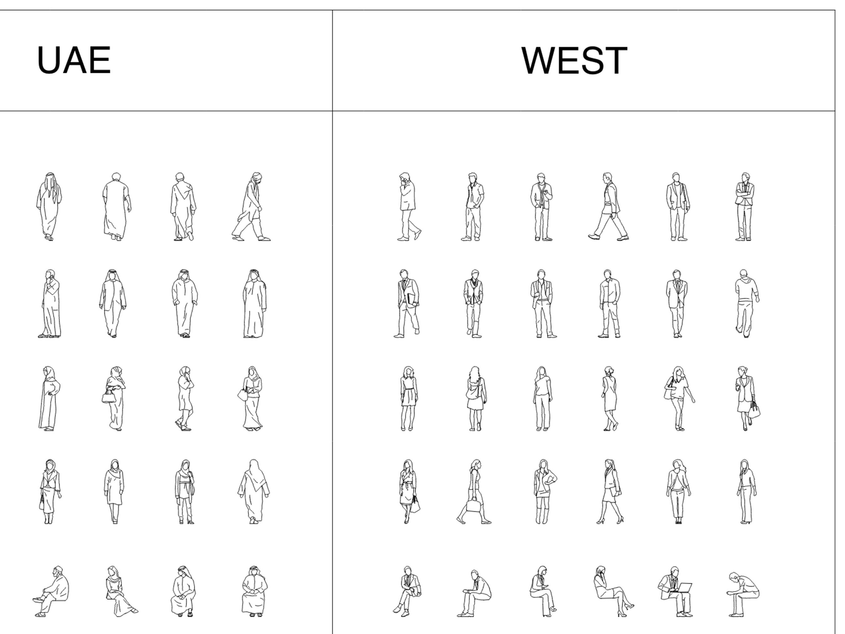 Autocad Blocks of Global People 180 Drawings in DWG & SVG - Etsy