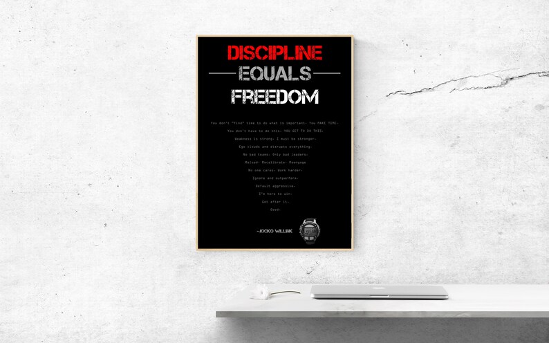 Jocko Willink Poster “discipline Equals Freedom” Motivational Quote ...