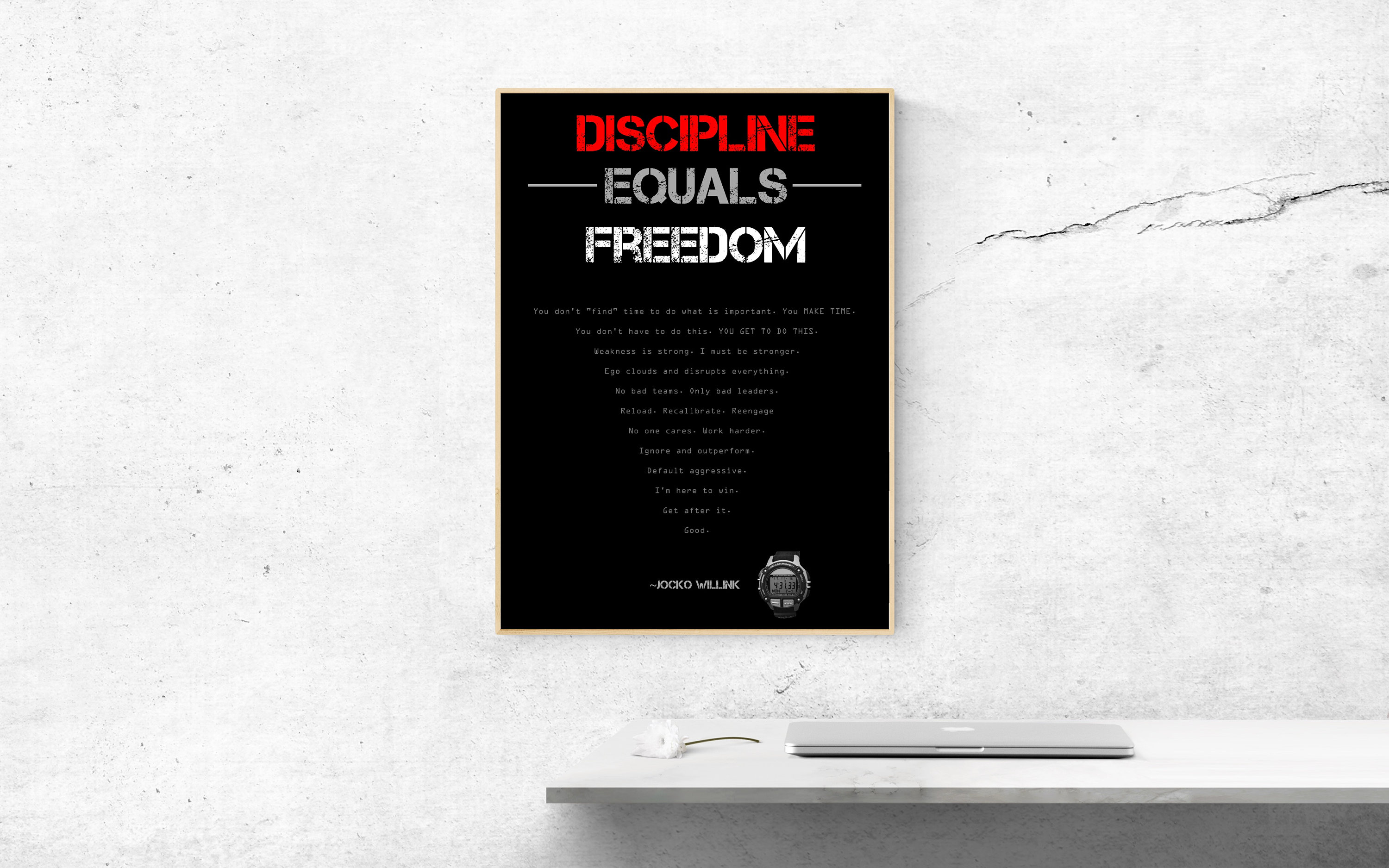 Jocko Willink Poster “discipline Equals Freedom” Motivational Quote ...