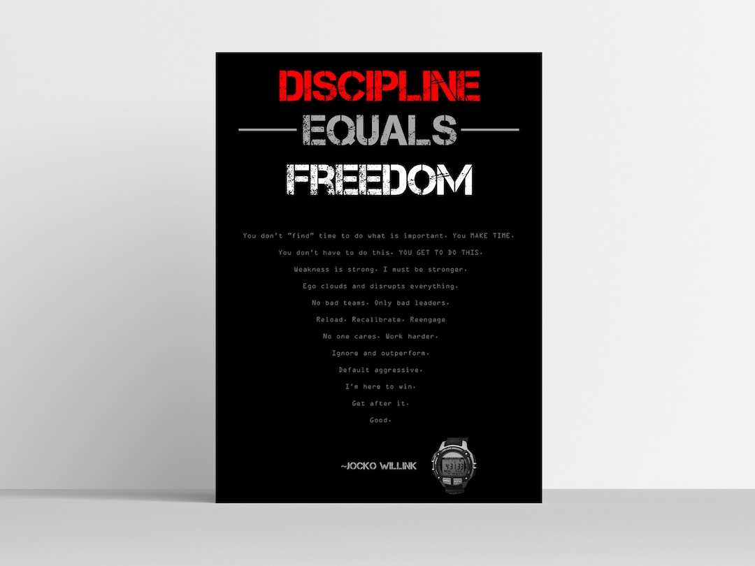 Jocko Willink Poster “discipline Equals Freedom” Motivational Quote ...