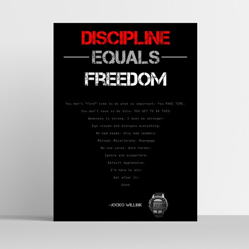 Jocko Willink Discipline Equals Freedom Motivation Poster - Etsy