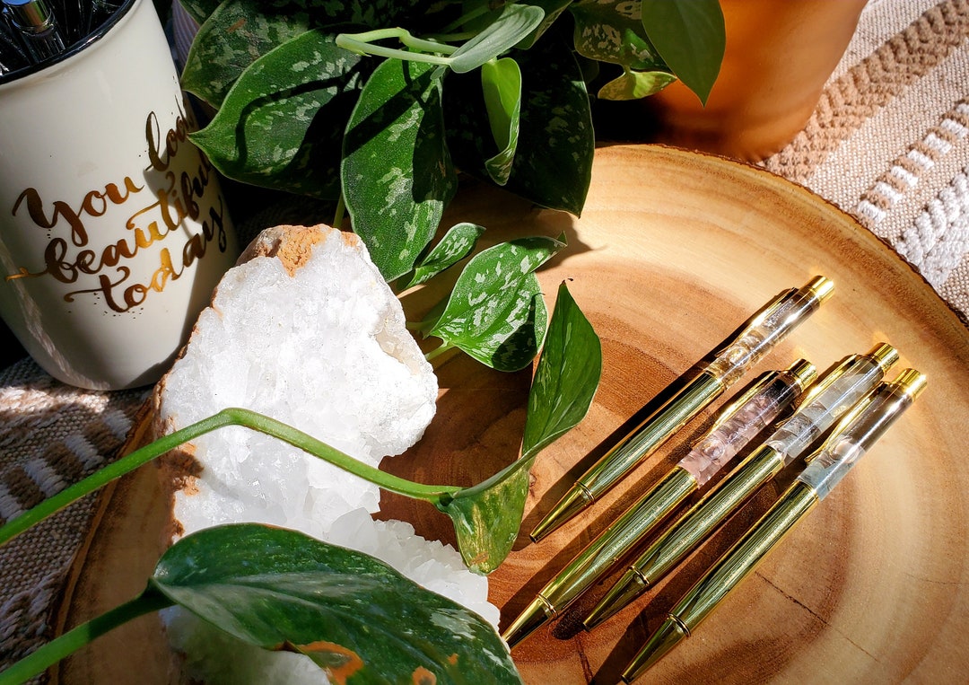 Crystal Pen - Gold | Crystal Intention Pens | Manifestation Writing ...