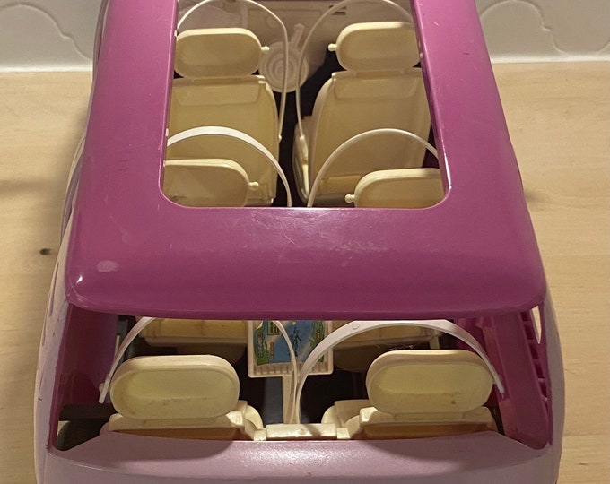2002 Mattel Barbie VW Bus Van Volkswagen Pink Vehicule Sliding Door ...