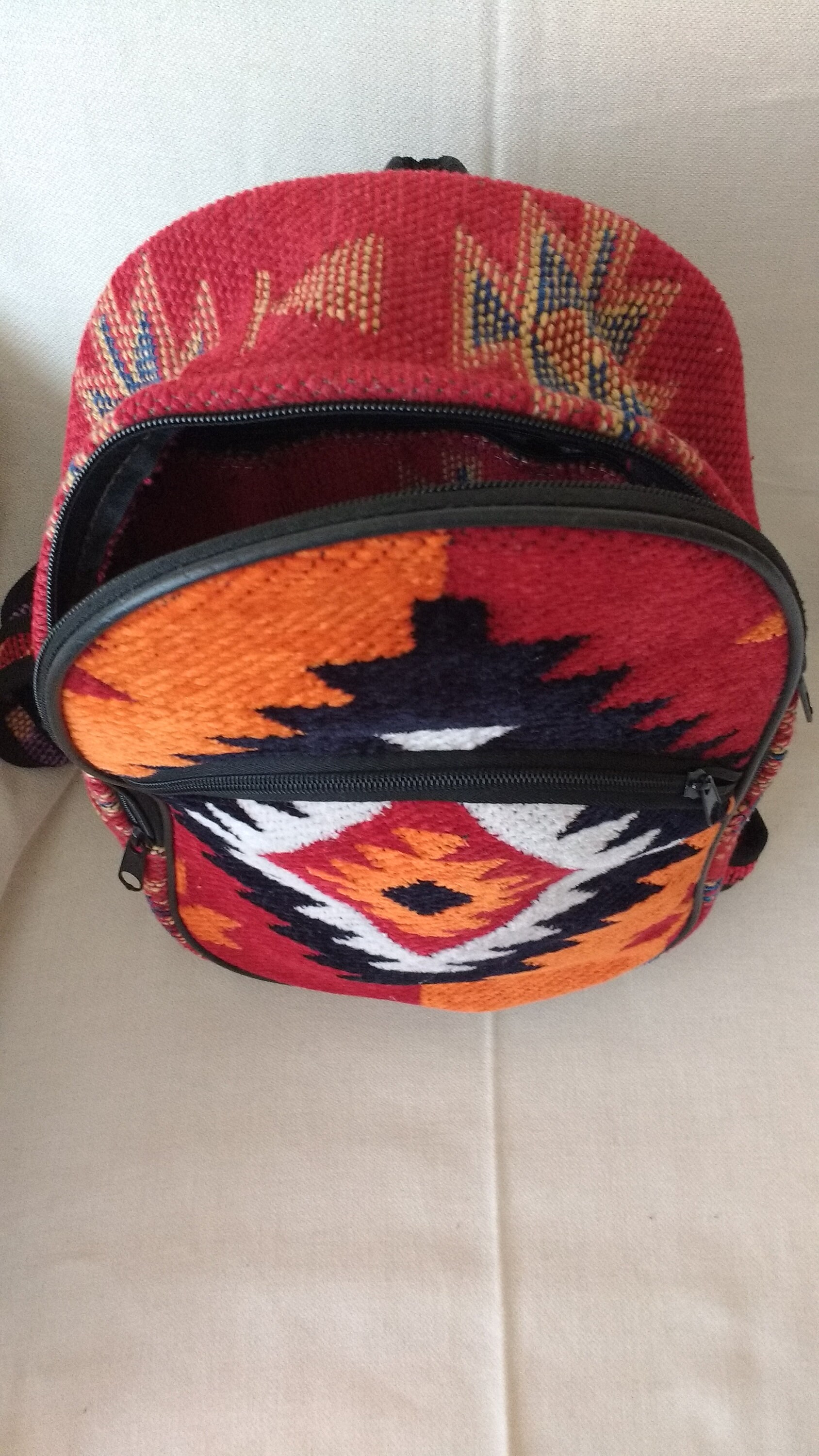 Turkish Kilim Backpack Vibrant Handwoven Kilim Bag Durable Day Bag Dark ...