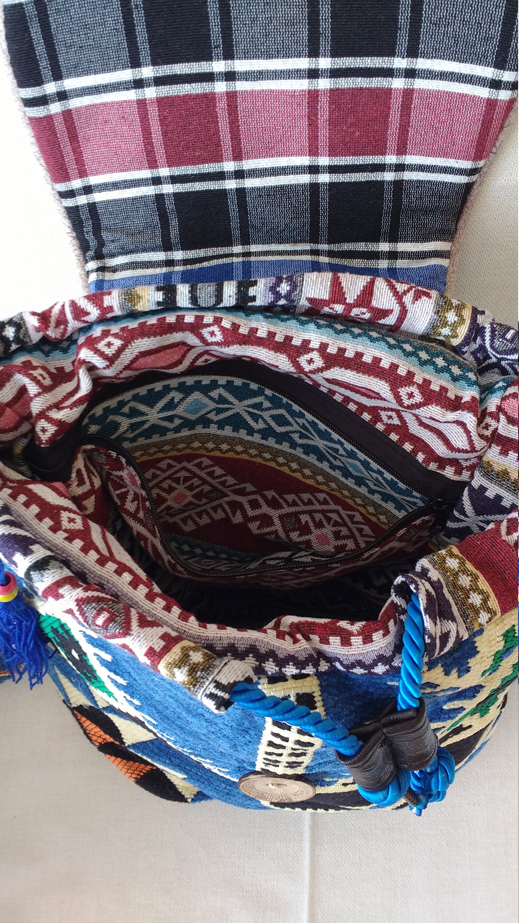 Turkish Kilim Backpack Rug Bag Backpack Eclectic Boho Carry-all Kilim ...