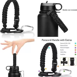 Water Bottle Paracord Handle Strap Wide Mouth Hydro Flask Cup - Etsy