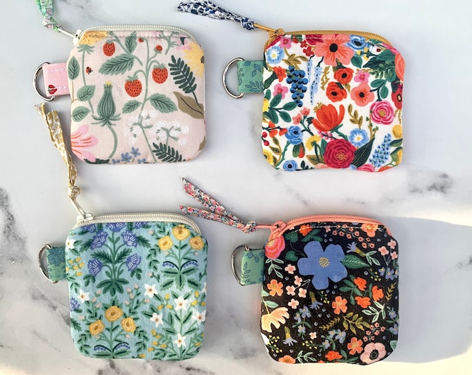 Colorful Moth's Tiny Change Purse, Small Zipper Pouch, Keyring Bag ...