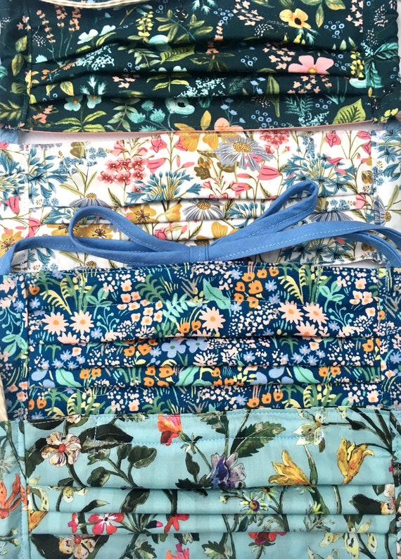 Liberty of London Rifle Paper Co Pleated Face Mask - Etsy