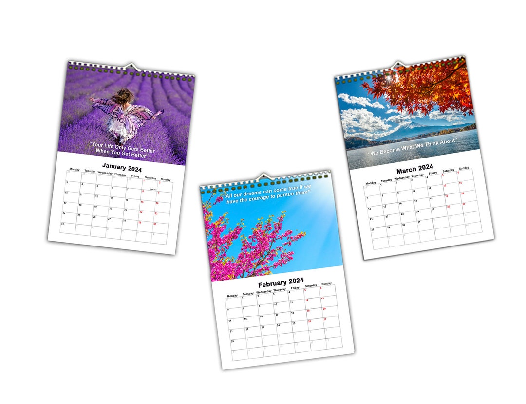 PHOTOJAANIC Wall Calendar 2024, Wall Art, Nature & Inspirational Quotes ...
