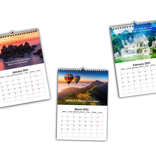 Inspirational Quotes Wall Calendar 2023 - Etsy