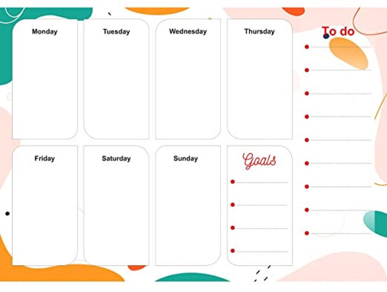 PHOTOJAANIC Weekly Planner Memo Pads, Magnetic Board Dry Erase Weekly ...