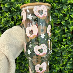 Doughnut Love Tumbler / Valentines Tumbler / Glass Tumbler / 40oz ...