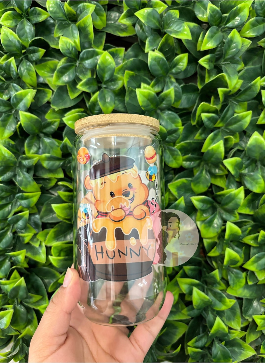 Concha Loving Bear Glass Mug / Concha Bear Mug / Glass Mug With Lid ...