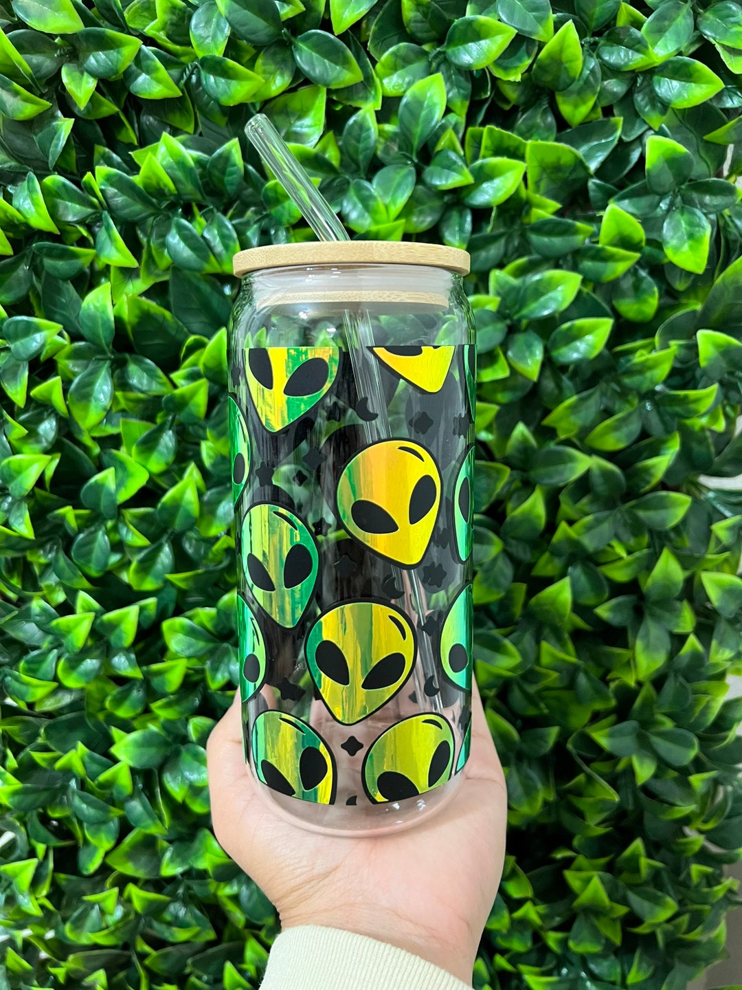 Alien Glass Cup / Holographic Alien Glass Tumbler / Libbey - Etsy