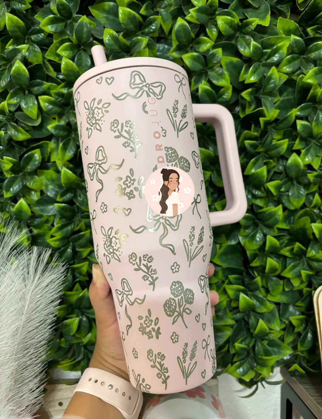 40oz Laser Engraved Tumbler: Dainty Bows & Florals - Etsy