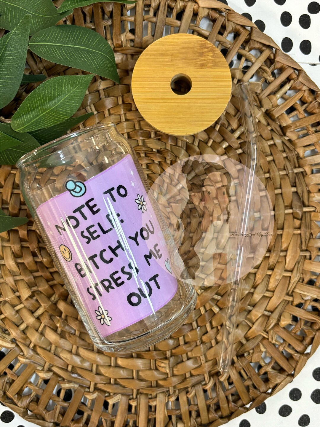 Note to Self Glass Mug: Funny Stress Relief Gift With Lid & Straw - Etsy