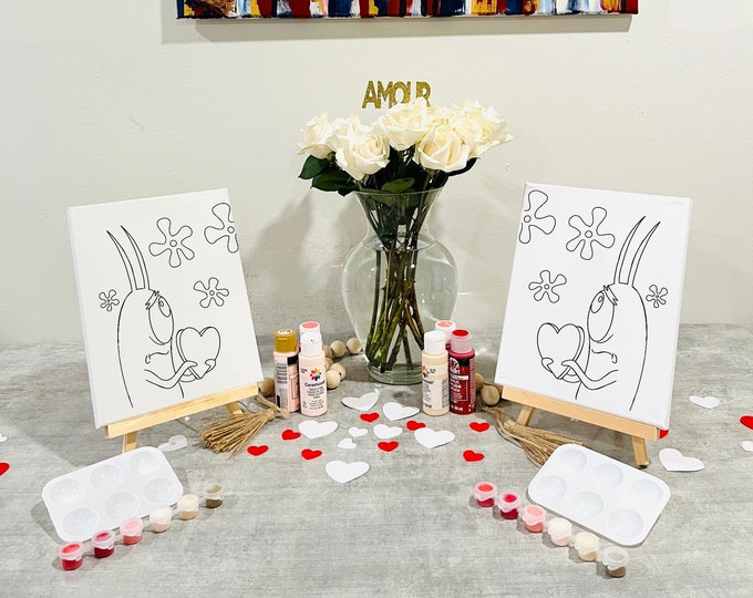 Cartoon Paint Kits |couples Date Night | Plankton | Stitch & Angel | at ...