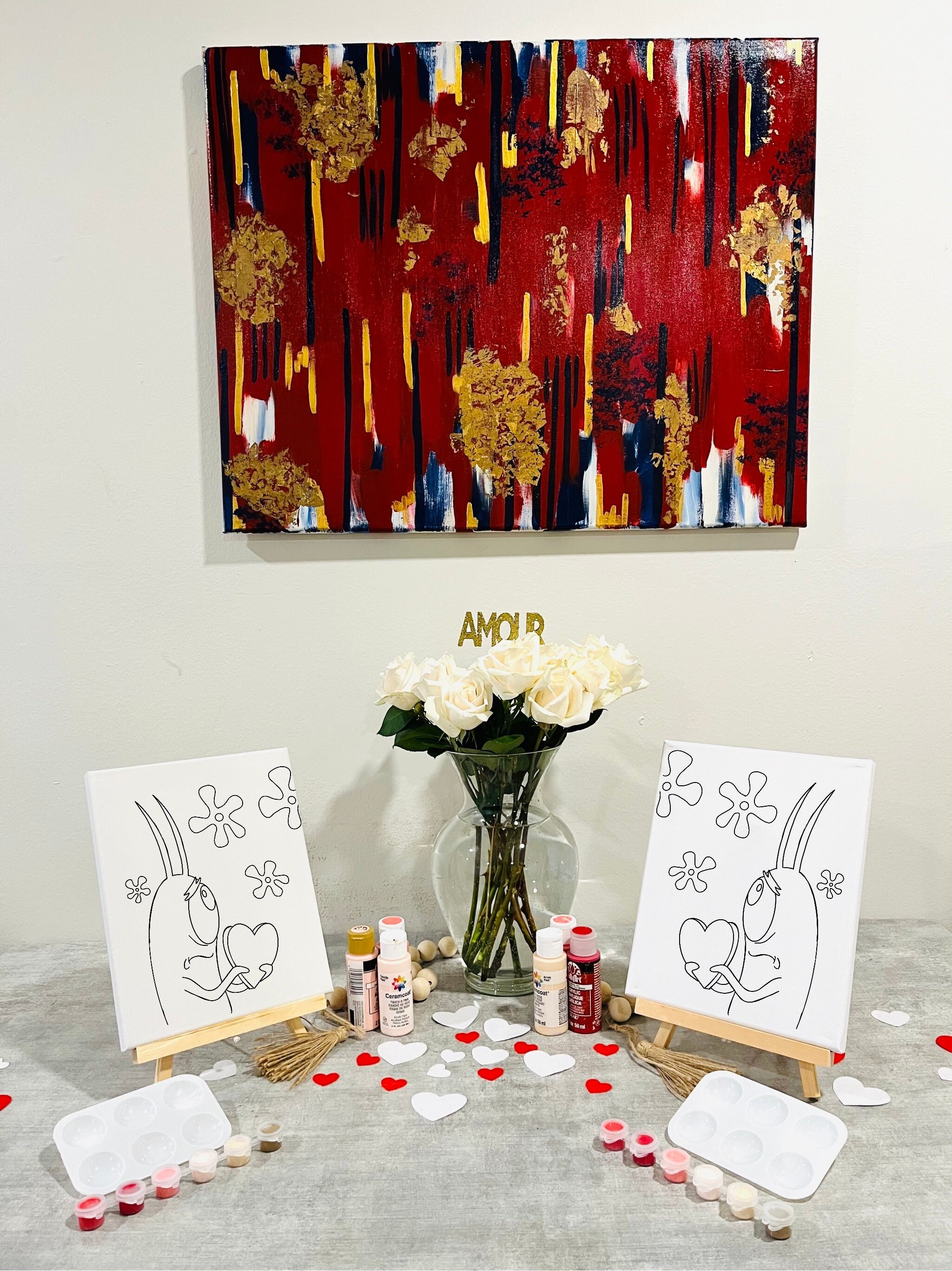 Cartoon Paint Kits couples Date Night Plankton Stitch & Angel at Home ...