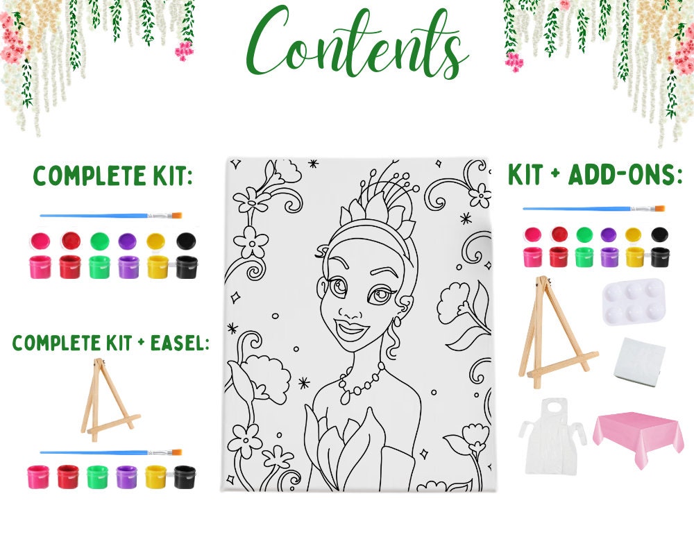 Princess Tiana Paint Kits Party/individual Birthday Party - Etsy